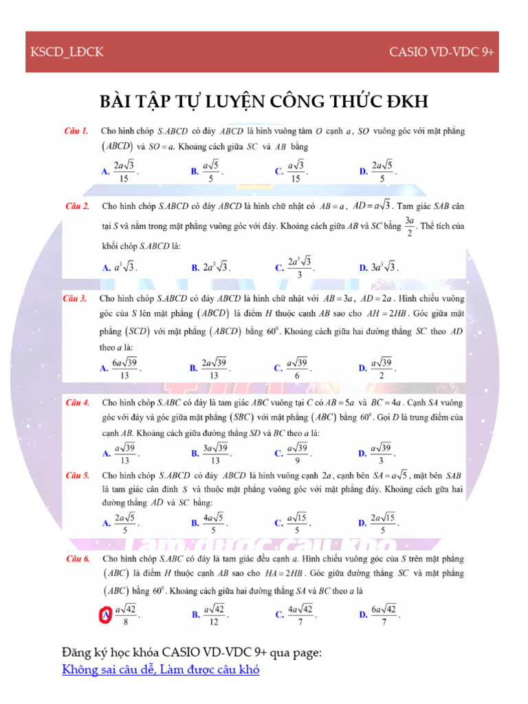 BÀI TẬP TỰ LUYỆN CT DKH | PDF