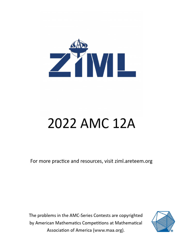 American Mathematics Competitioins 12 (2022) | PDF | Mathematical ...