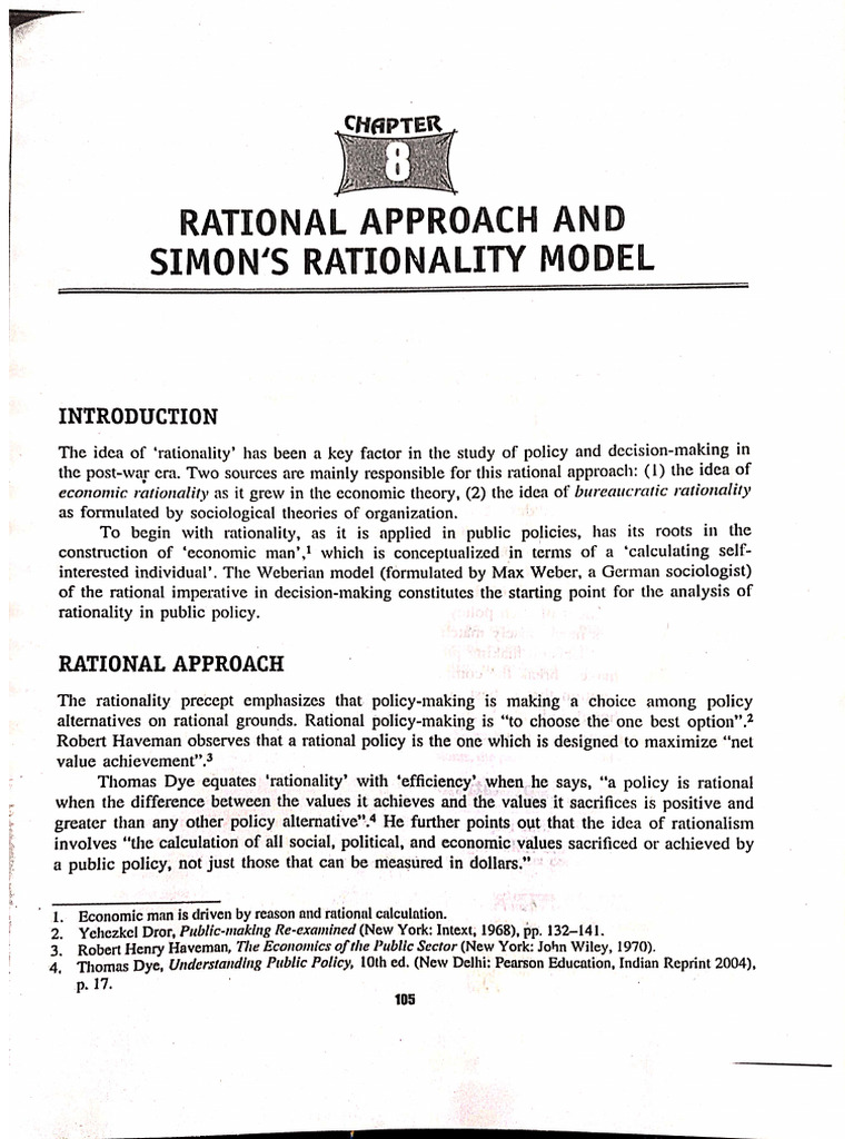 Rational Approach, Simon Rationality Model | PDF