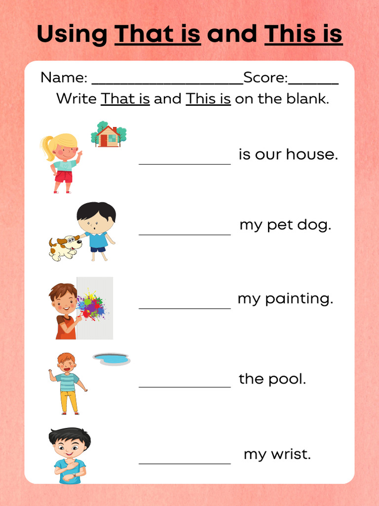 Using That Is and This Is Illustrative English Worksheet | PDF