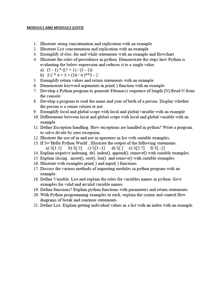 Important Questions Ia1 | PDF