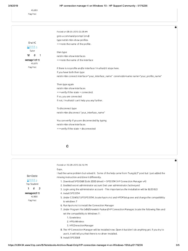 HP Connection Manager for Windows 10 | PDF