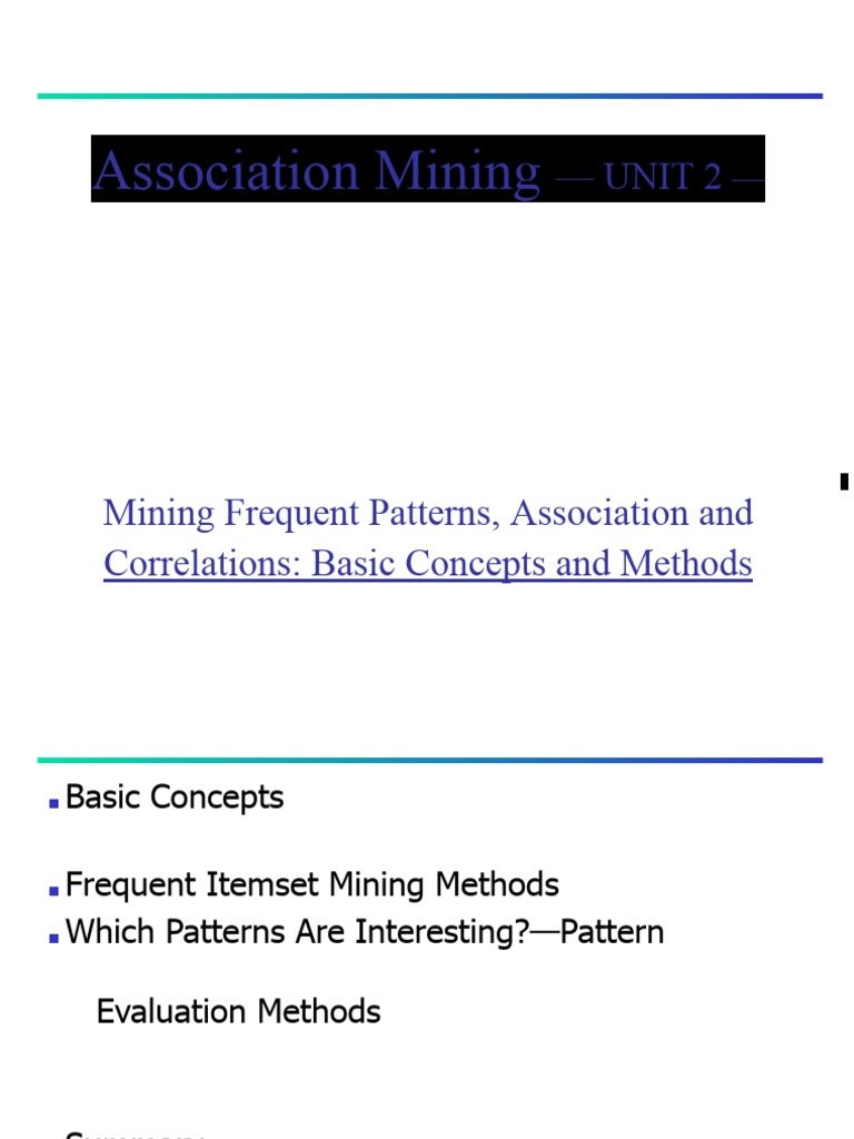 DM Unit2_1 Association Mining 19I504 | PDF | Theoretical Computer Science | Algorithms