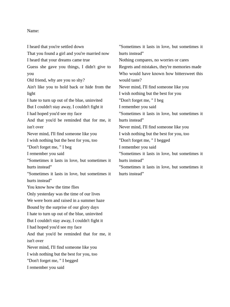 Someone Like You | PDF