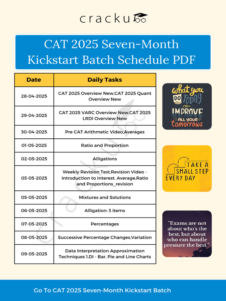CAT 2025 Seven-Month Kickstart Batch Schedule PDF | PDF | Triangle ...