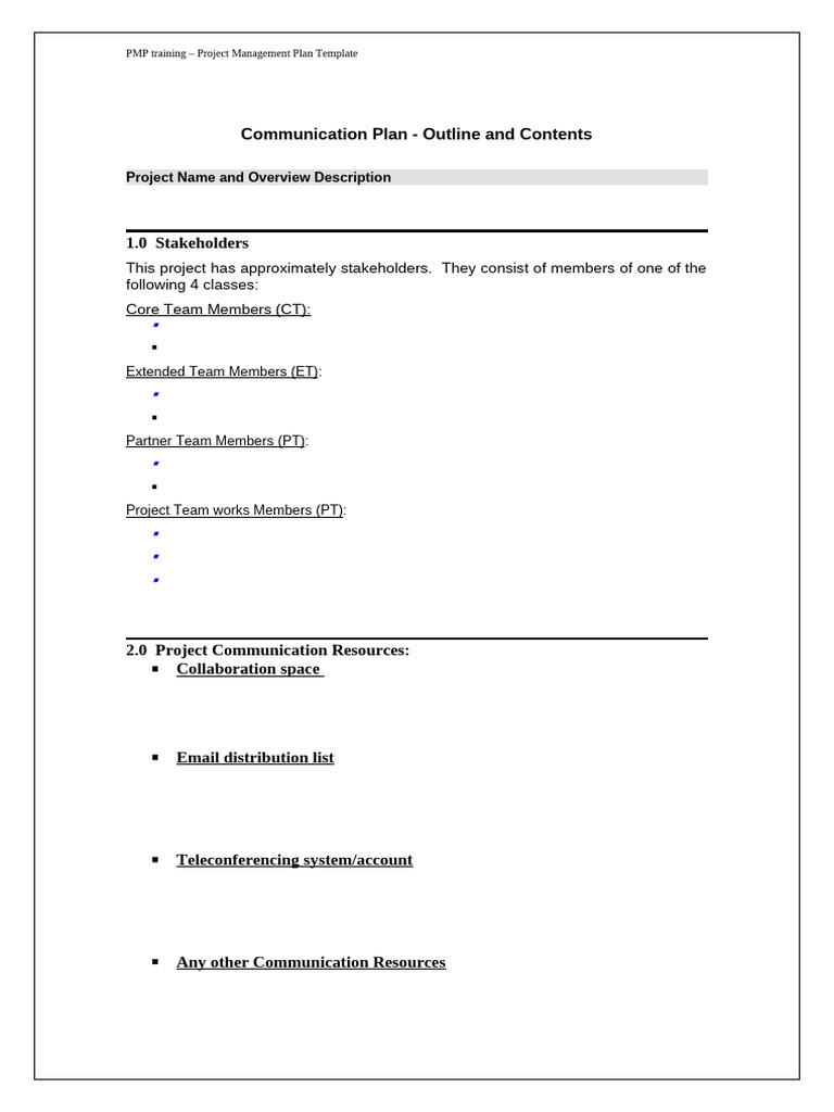 6-Communication Plan - Outline and Contents (1) | PDF