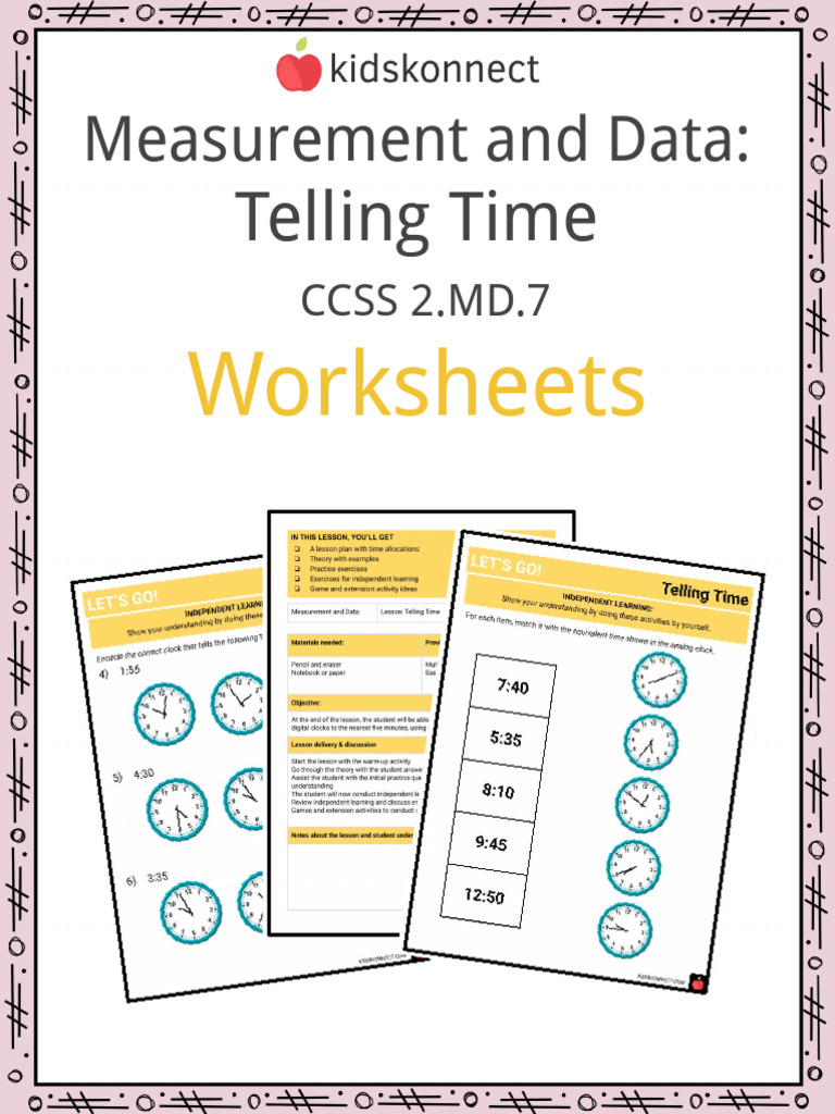 Sample Measurement and Data Telling Time 2.MD .7 | PDF | Clock | Learning