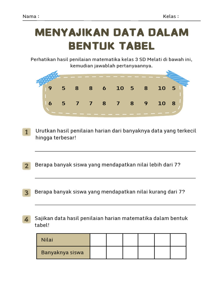 Menyajikan Data Dalam Bentuk Tabel | PDF