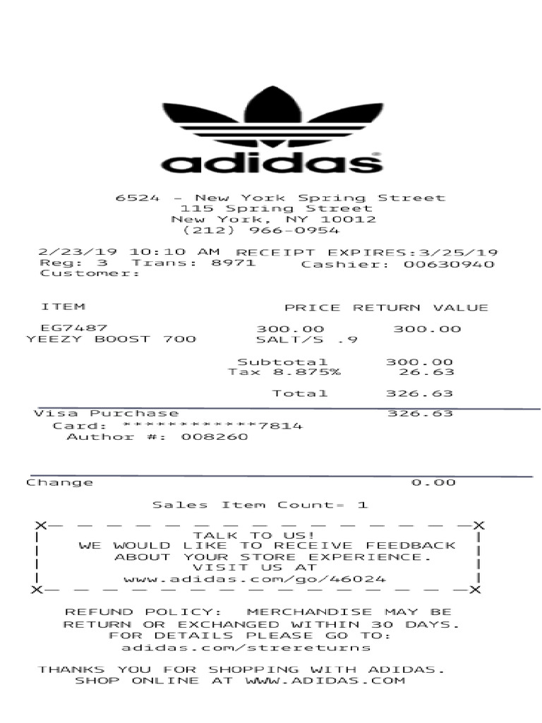 Ticket Adidas | PDF
