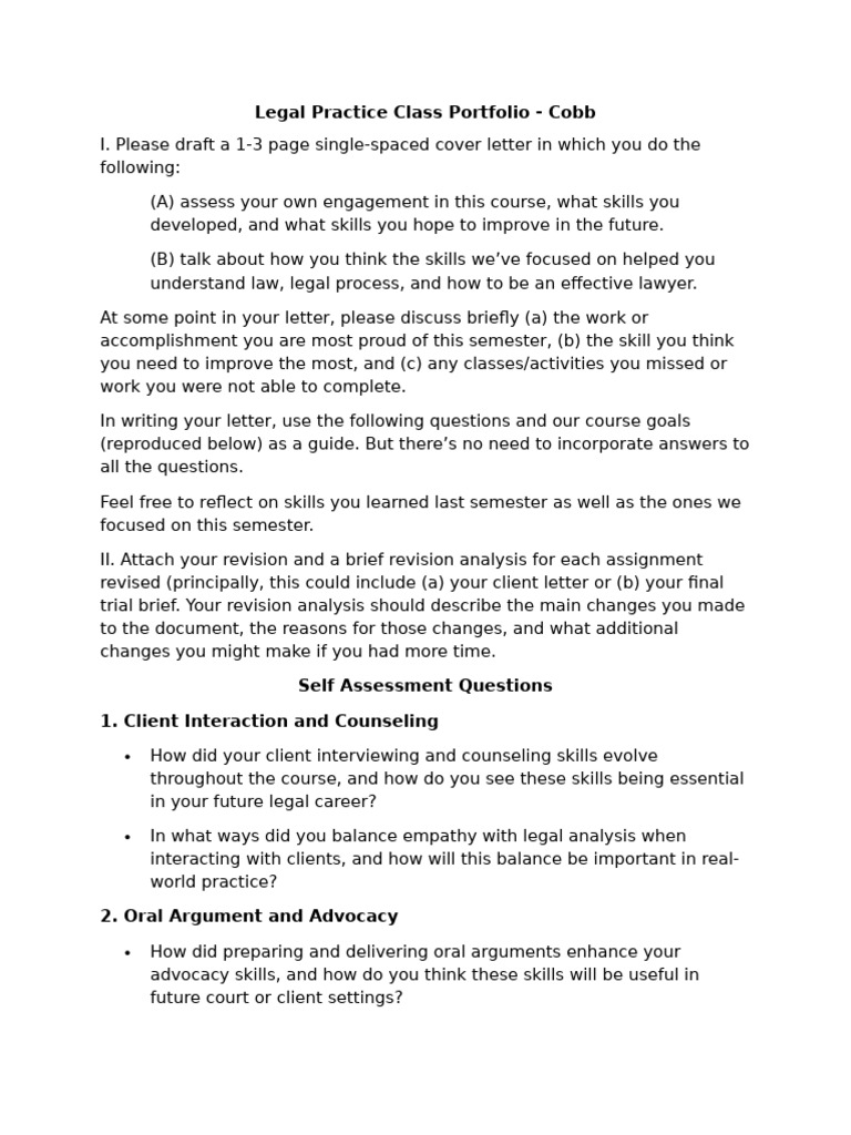 Class Portfolio Instructions | PDF | Learning | Cognition