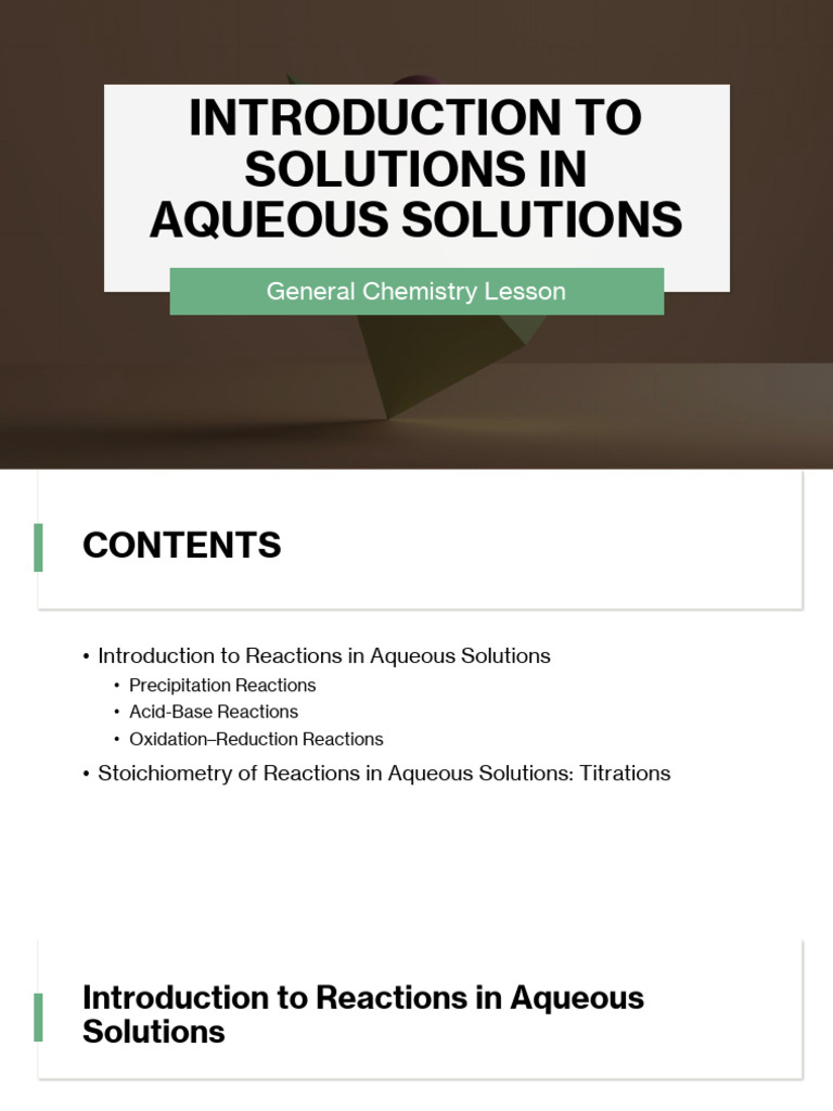 Aqueous Reactions: Redox, Acid-Base, Precipitation | PDF | Redox | Acid