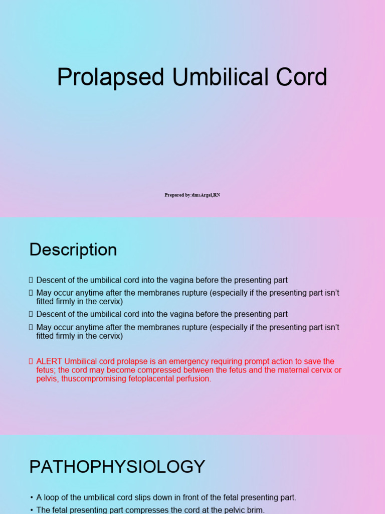 6 Prolapsed Umbilical Cord | PDF | Childbirth | Vagina