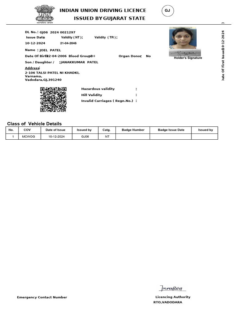 Driving Lisence | PDF