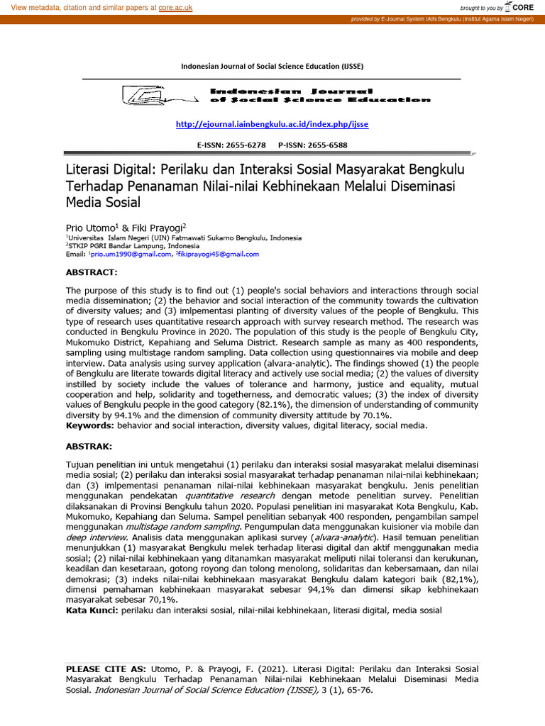Literasi Digital Perilaku Dan Interaksi | PDF