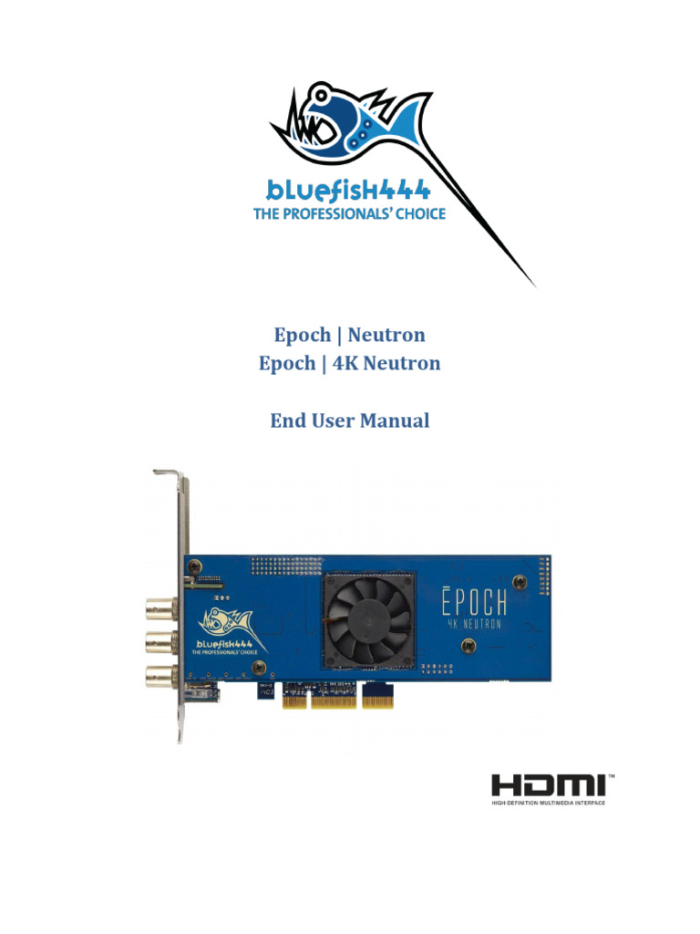 Epoch Neutron User Manual | PDF | Hdmi | Installation (Computer Programs)