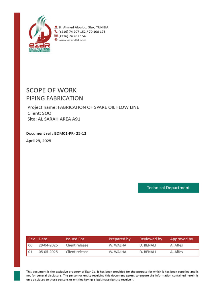 Piping Fabrication Scope for SOO Project | PDF | Pipe (Fluid Conveyance ...