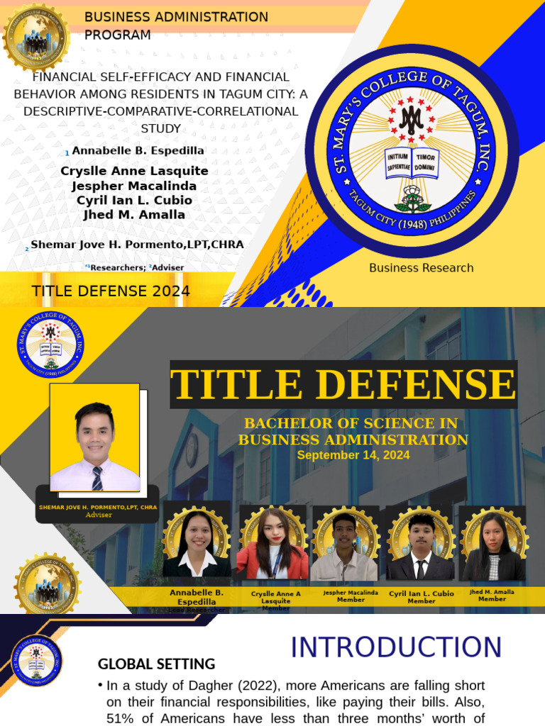 Research-Title-1 Title Defense (Final) | PDF | Self Efficacy | Psychology