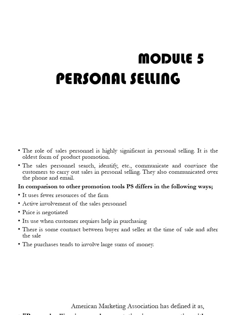 Advertising and Sales Management Notes (Module 5) | PDF | Sales | Marketing