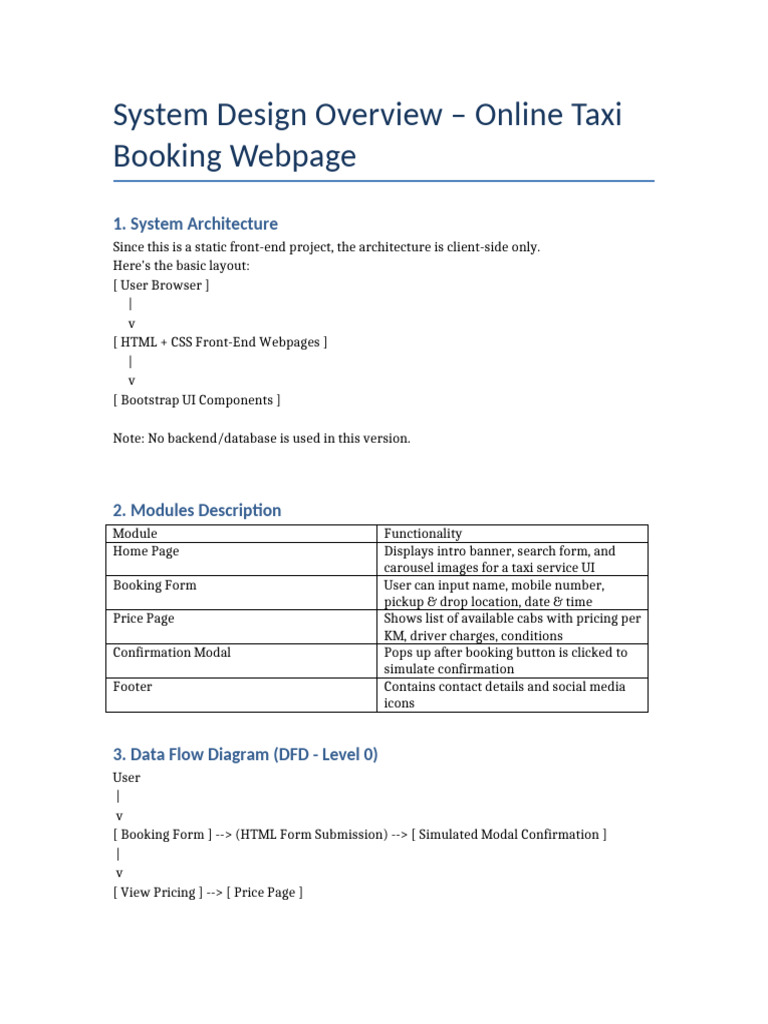 Taxi_Booking_System_Design | PDF | Bootstrap (Front End Framework) | Html