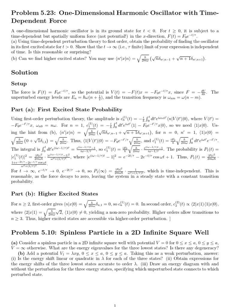 Perturbation Saku | PDF | Perturbation Theory (Quantum Mechanics) | Eigenvalues And Eigenvectors