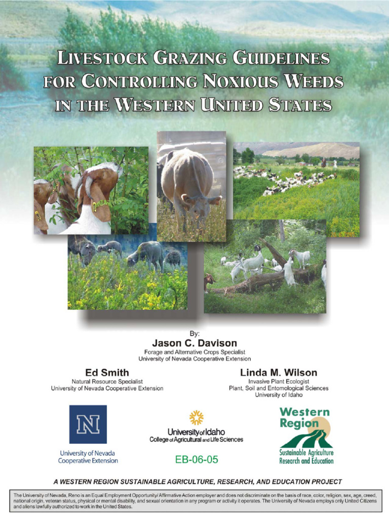 Livestock Grazing Guidelines For Controlling Noxious Weeds in The ...