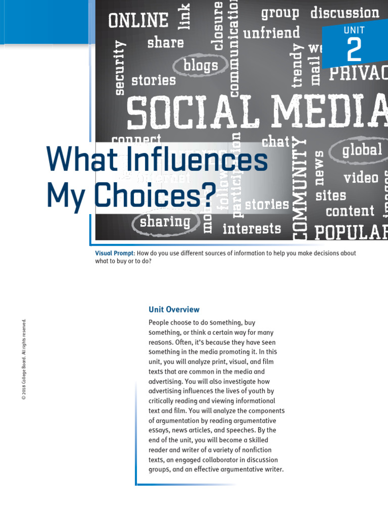 Springboard Unit 2 Choices | PDF | Advertising | Essays