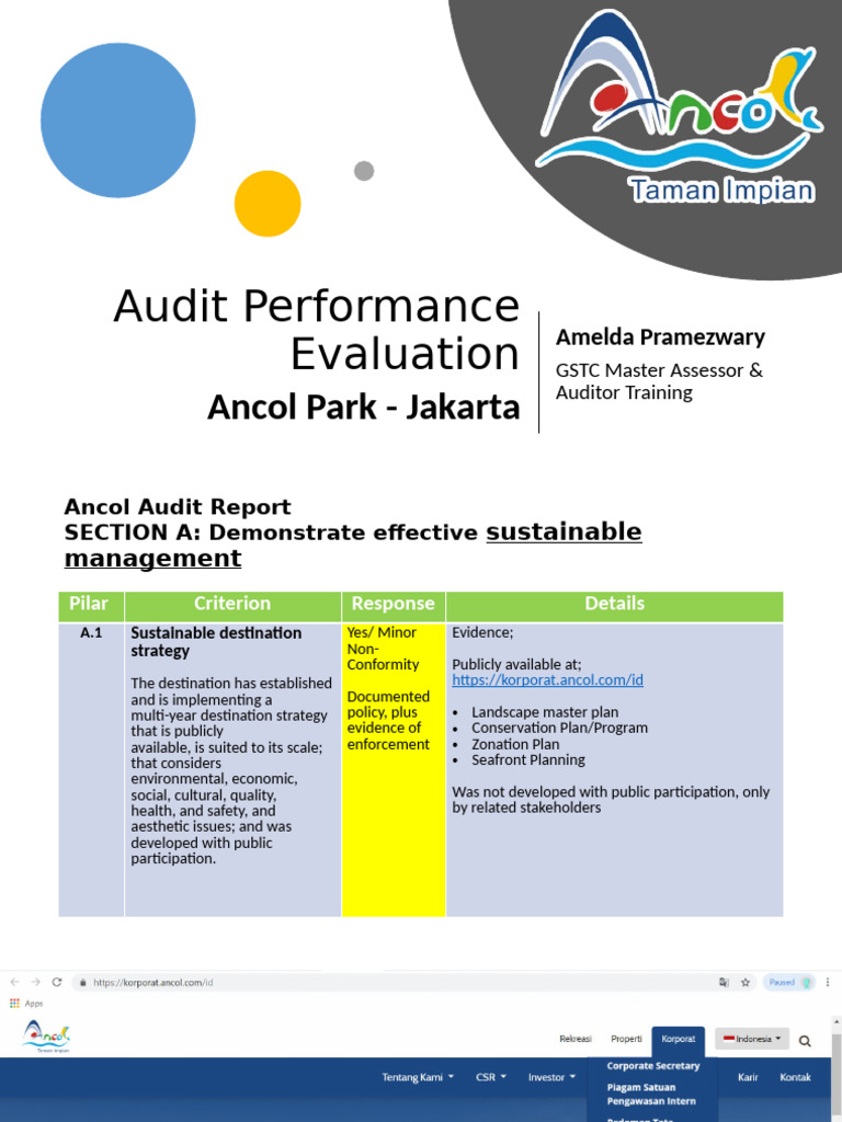 Contoh - Amez - Presentation On Ancol Site Visit - Master Assessor ...