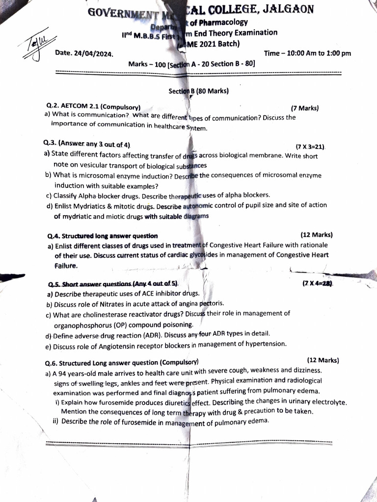 1st and 2nd Internals GMC Jalgaon 2022 Batch | PDF | Hepatitis | Infection