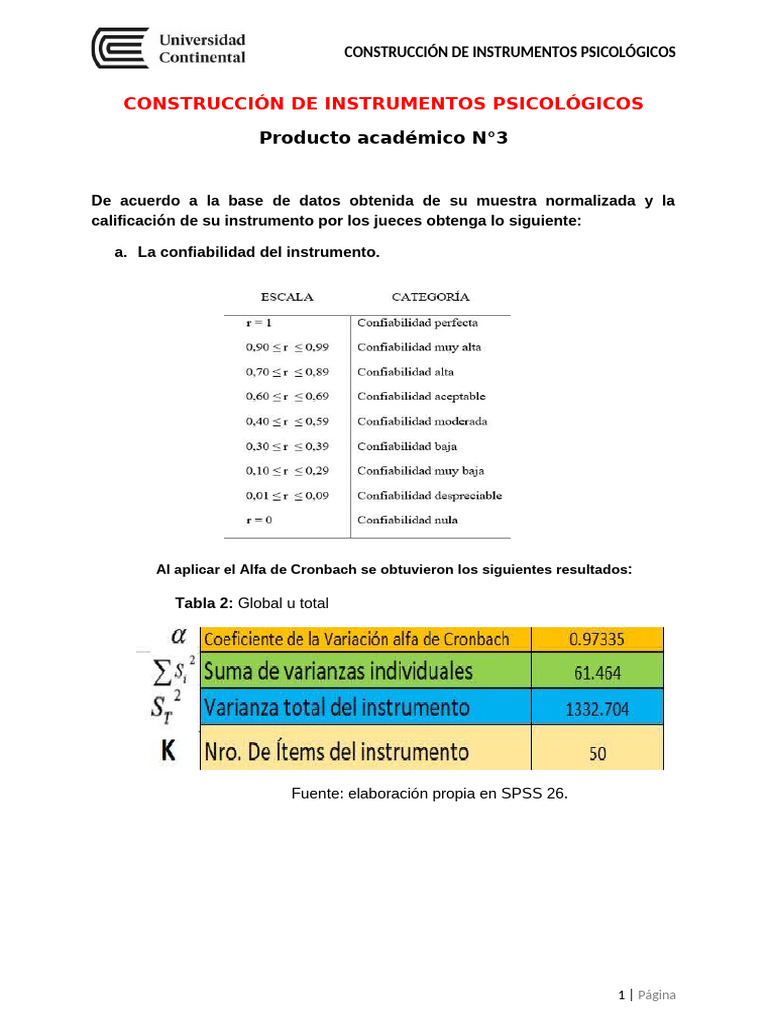 4350-Construcción de Instrumentos Psicológicos-Pa3 | PDF | Alfa de ...