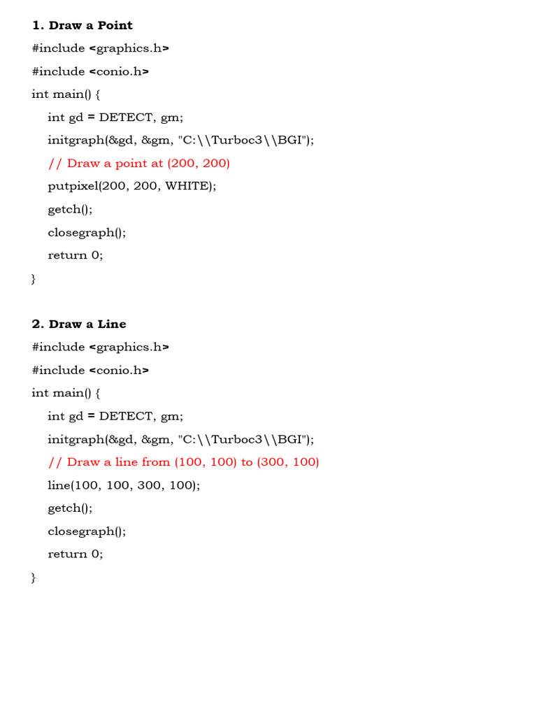 Graphics Programming in C: Shapes & Animations | PDF | Geometry ...