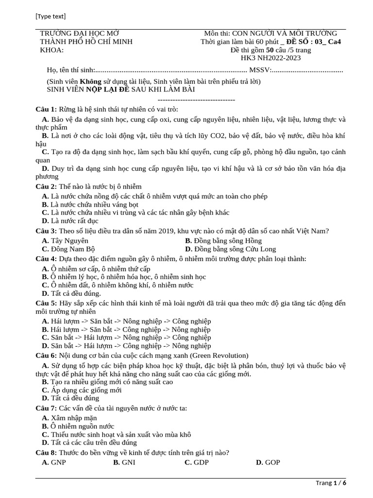 GUI ĐỀ 3 ca 4 | PDF