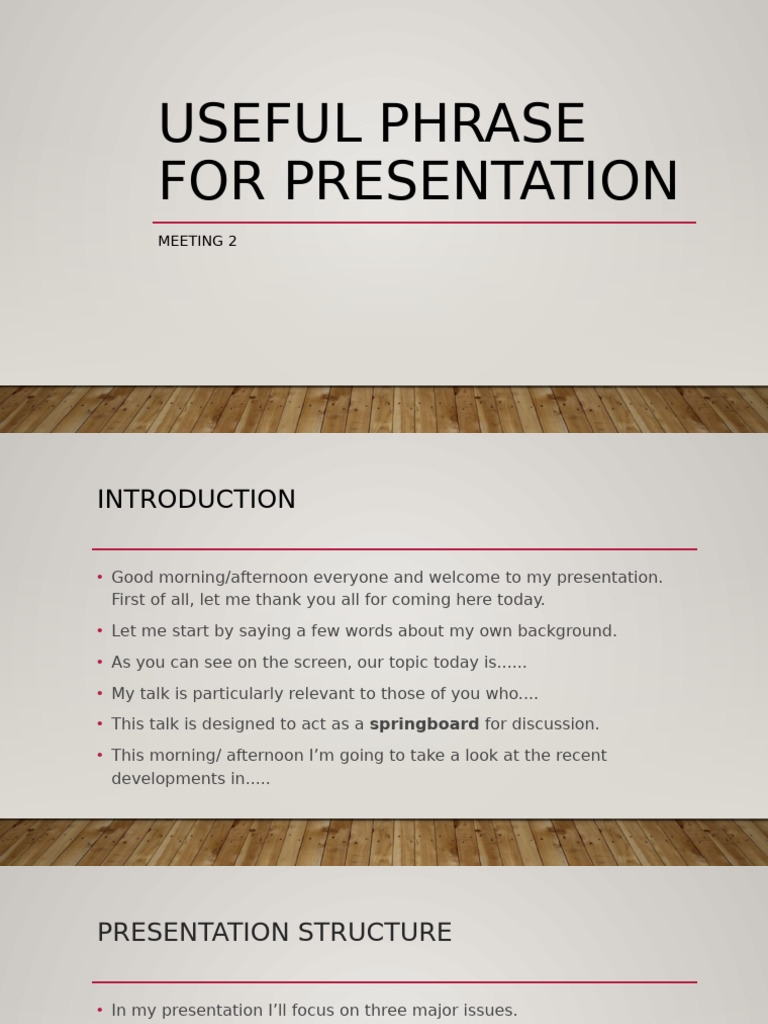 Useful Phrase For Presentation | PDF
