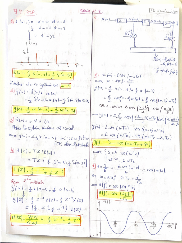 Correction Serie 3 Signal | PDF