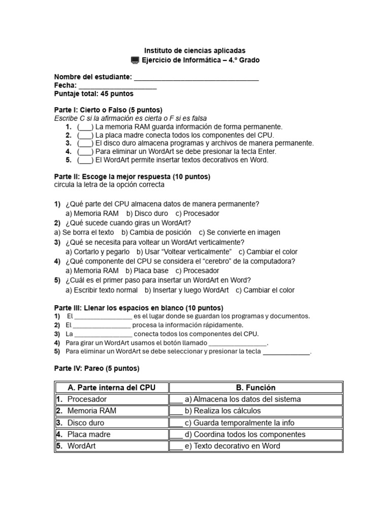 Ejercicio 1-4 Grado | PDF