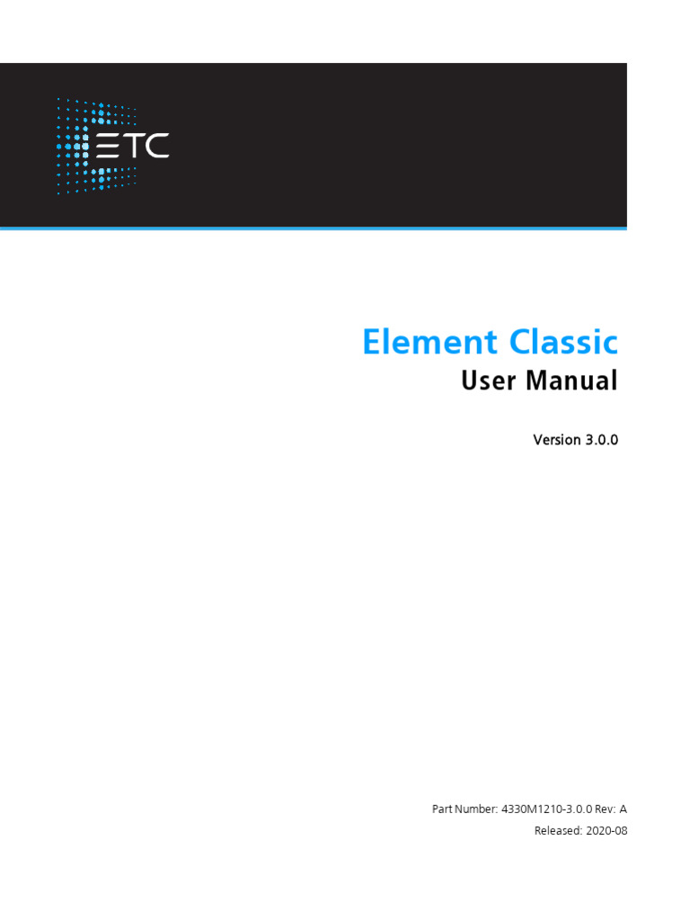 ElementClassic v3.0.0 UserManual RevA | PDF | Command Line Interface | Parameter (Computer ...