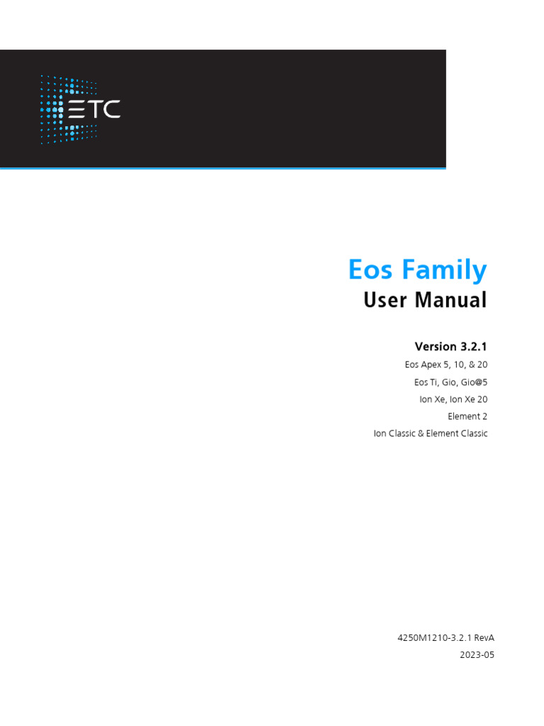 Eos Family User Manual v3.2.1 | PDF | Command Line Interface | Page Layout