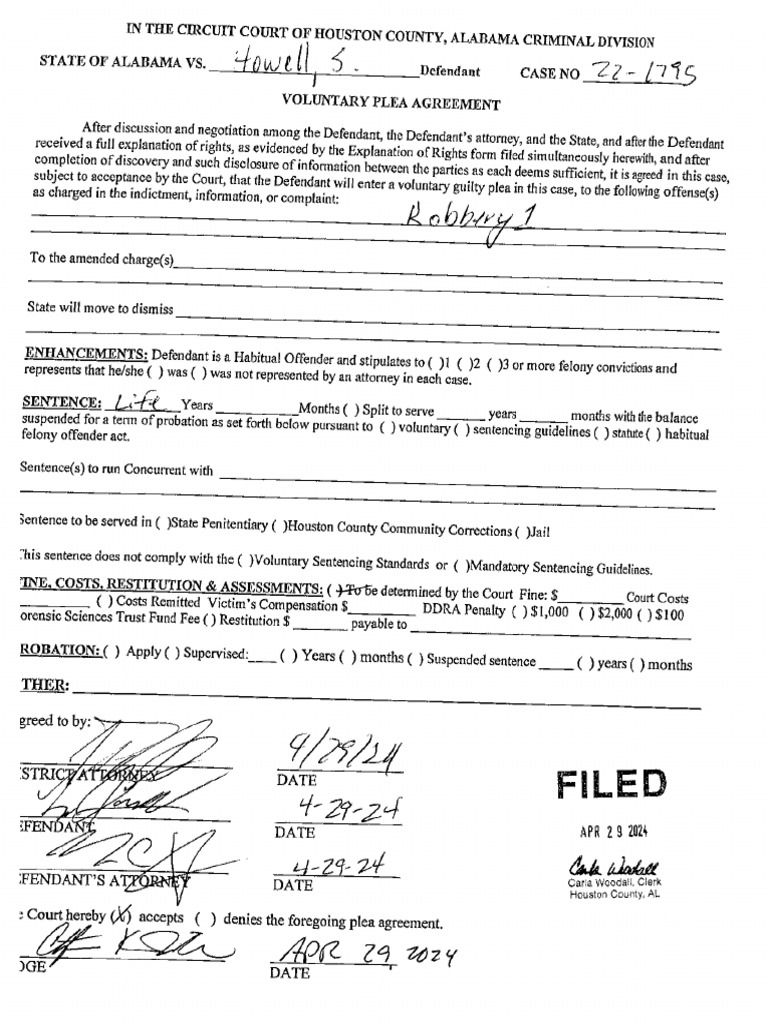 Howell Plea Agreement | PDF