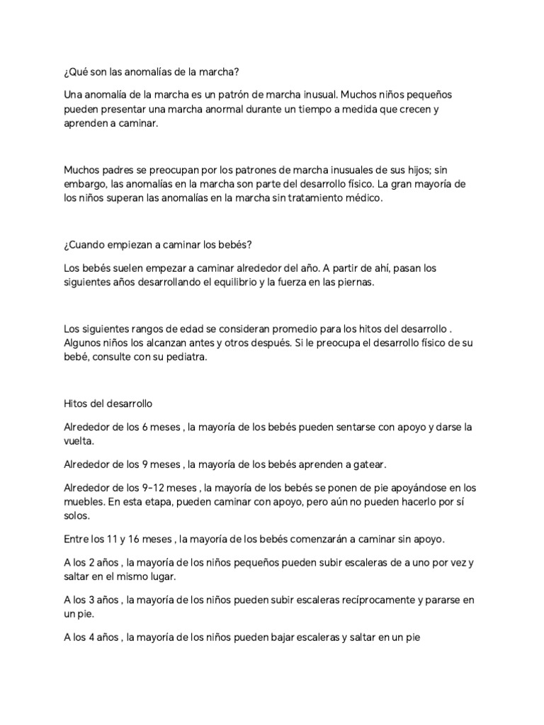 marcha infantil | PDF | Rodilla | Pie