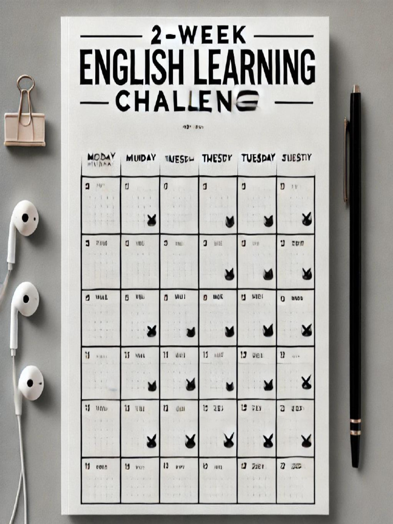 English Learning Challenge Calendar | PDF