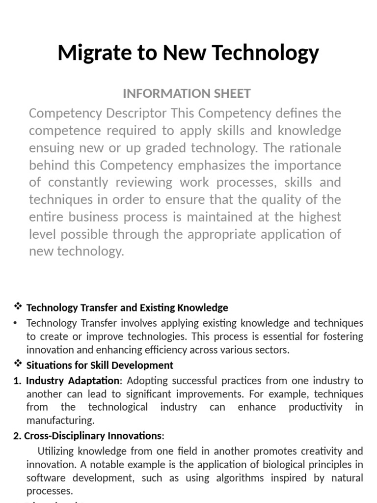Migrate To New Technology | PDF | Scientific Method | Knowledge
