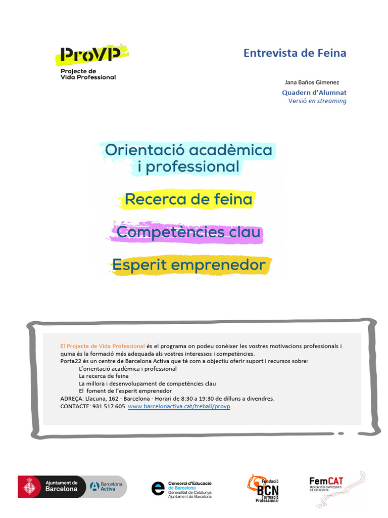Quadern Alumnat - Entrevista de Feina | PDF