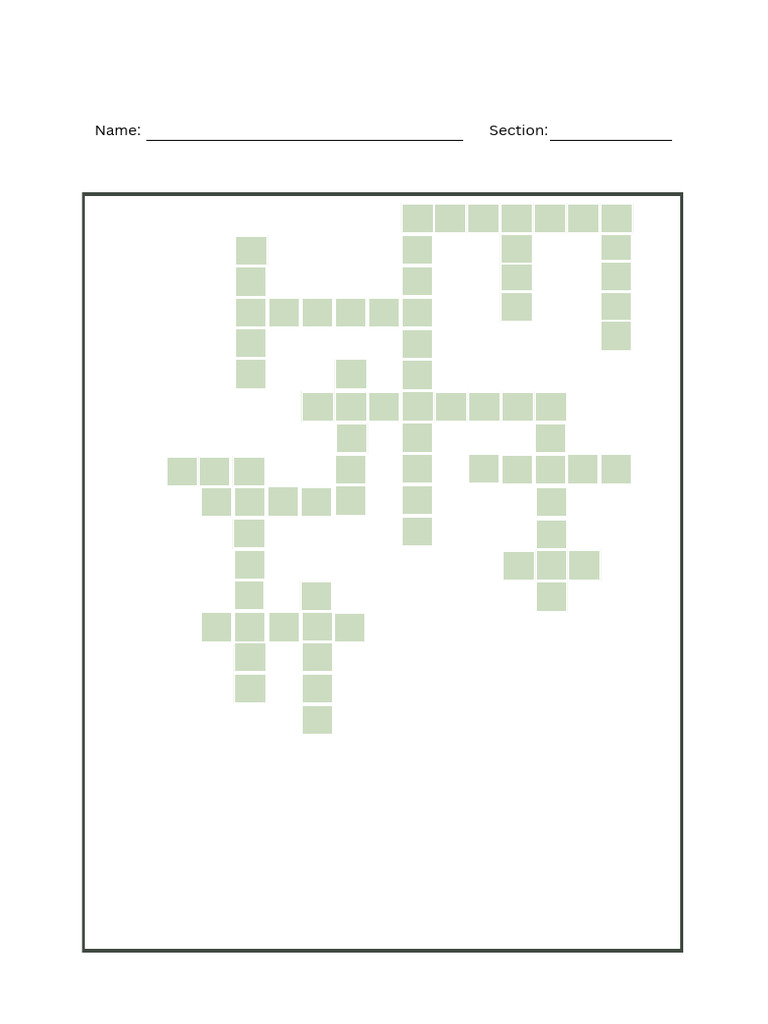 Green White Plot and Conflict Crossword Puzzle Worksheet | PDF | Ball ...