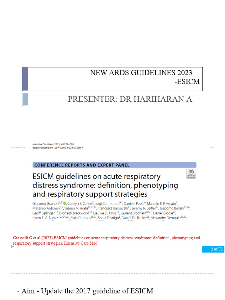 New Ards Guidelines 2023 | PDF | Clinical Medicine | Intensive Care Medicine