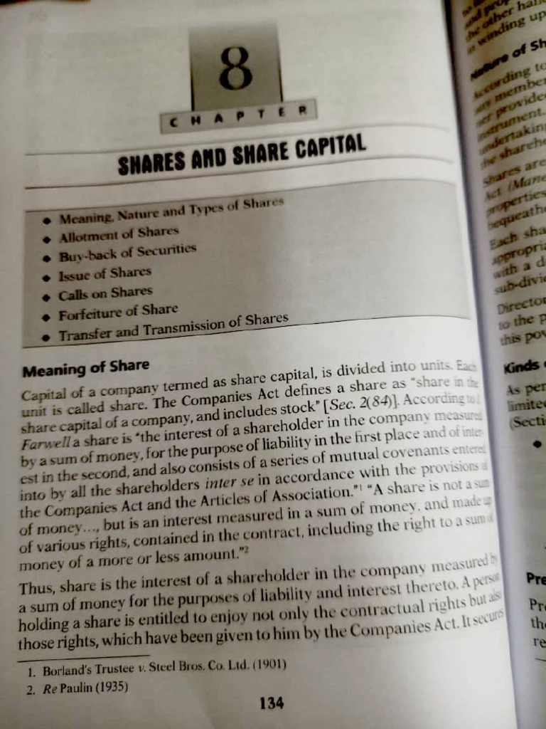 Shares and Share Capital | PDF