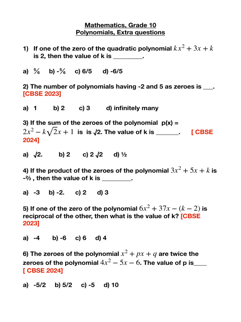 G10 Polynomials | PDF