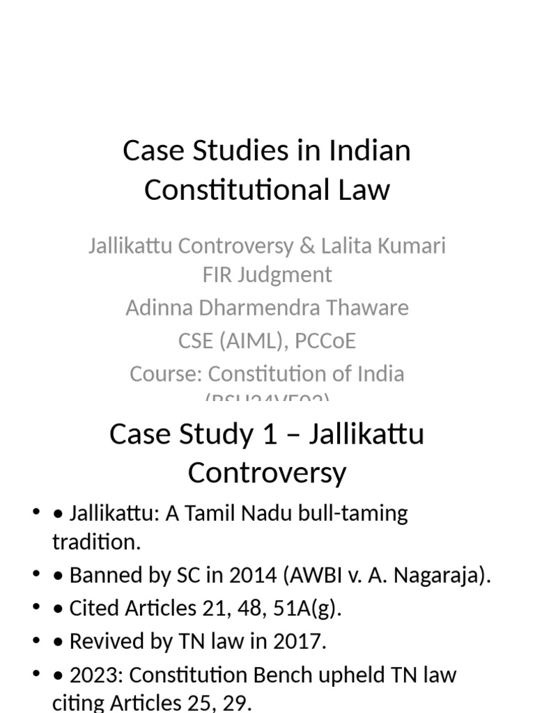 Indian Constitutional Law Case Studies | PDF