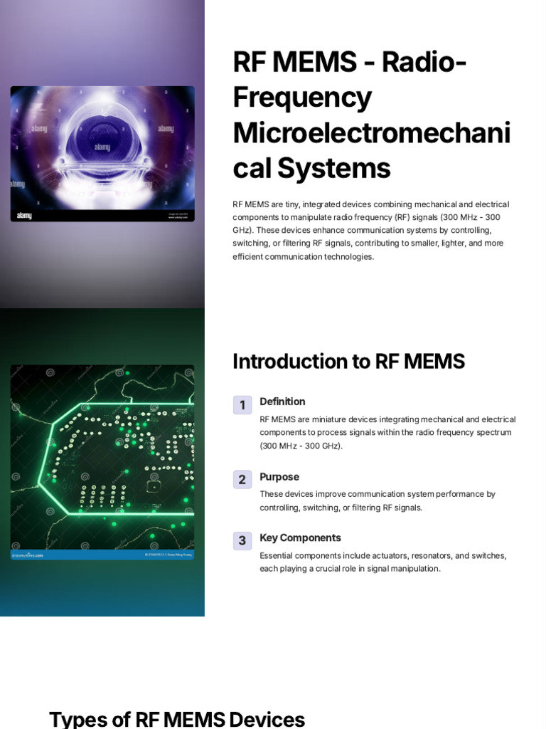 RF MEMS Radio Frequency Microele Final | PDF | Radio Frequency | Radio Wave