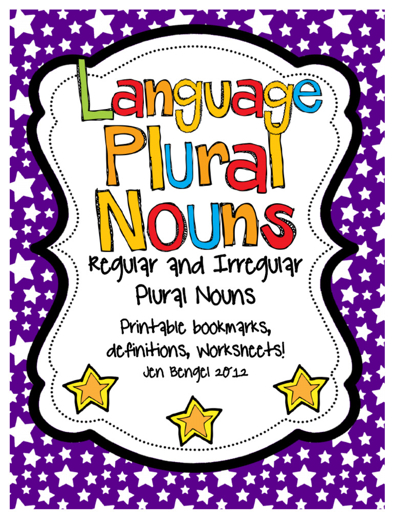 Language Regular Irregular Plural Nouns Printableswith CCSS | PDF ...