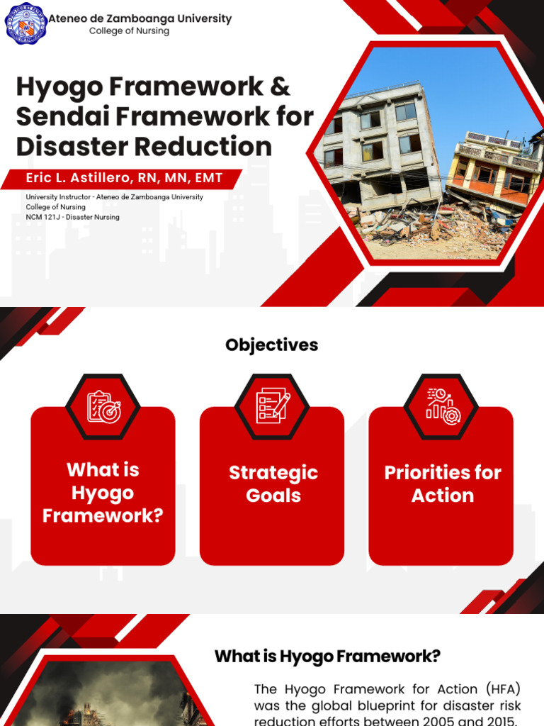 Disaster Nursing - Hyogo Framework & Sendai Framework | PDF | Climate Resilience | Economies