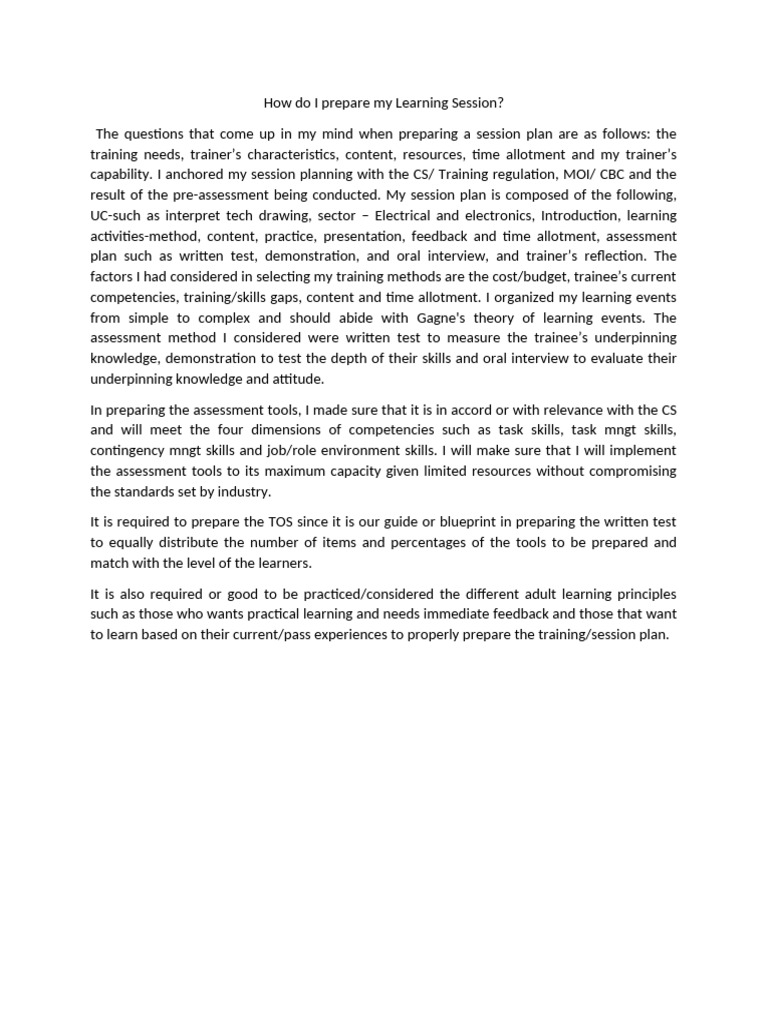 My Session Plan | PDF